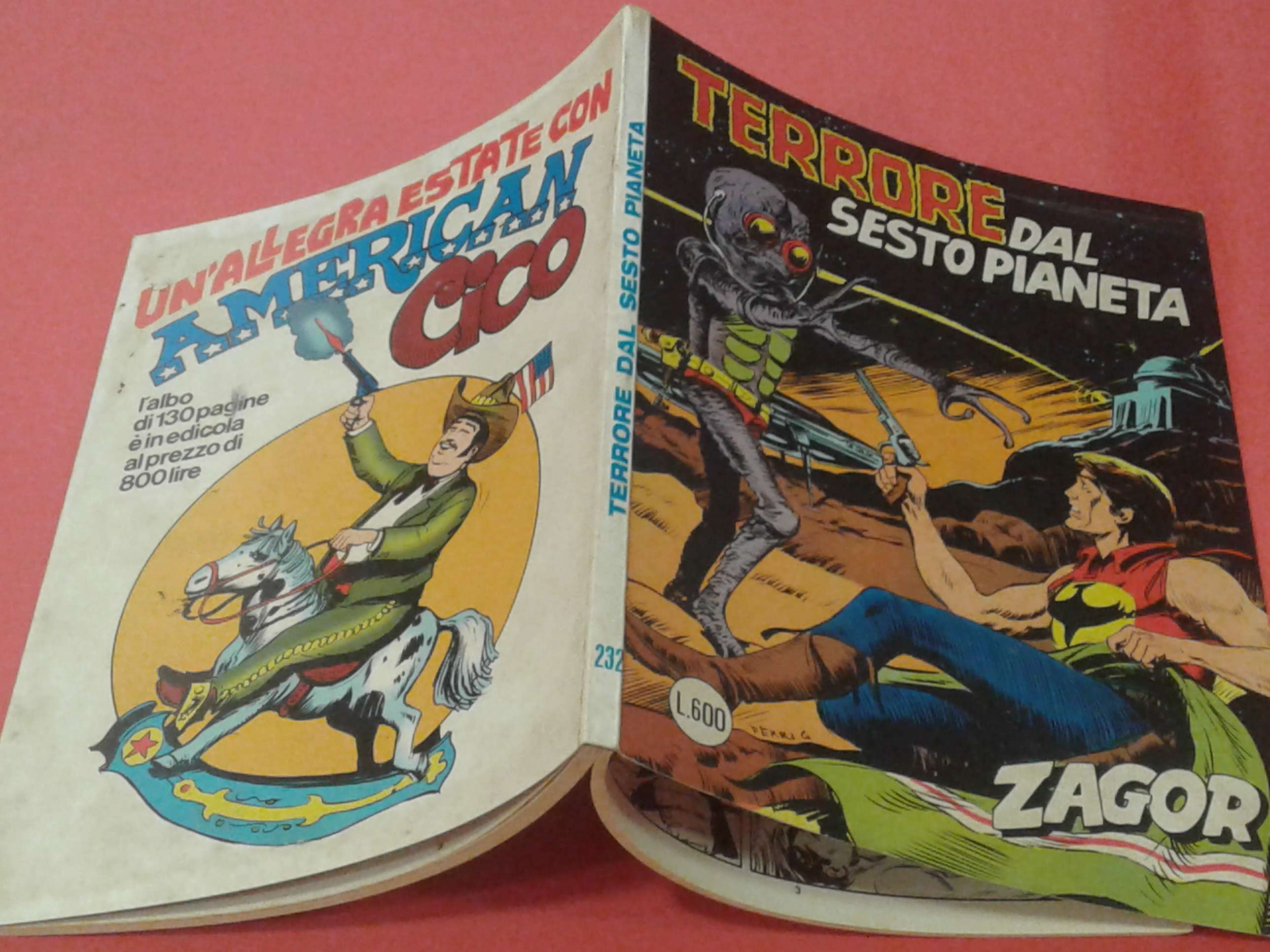 ZAGOR- ZENITH GIGANTE- ORIGINALE- N° 232 b- terrore dal sesto pianeta ...